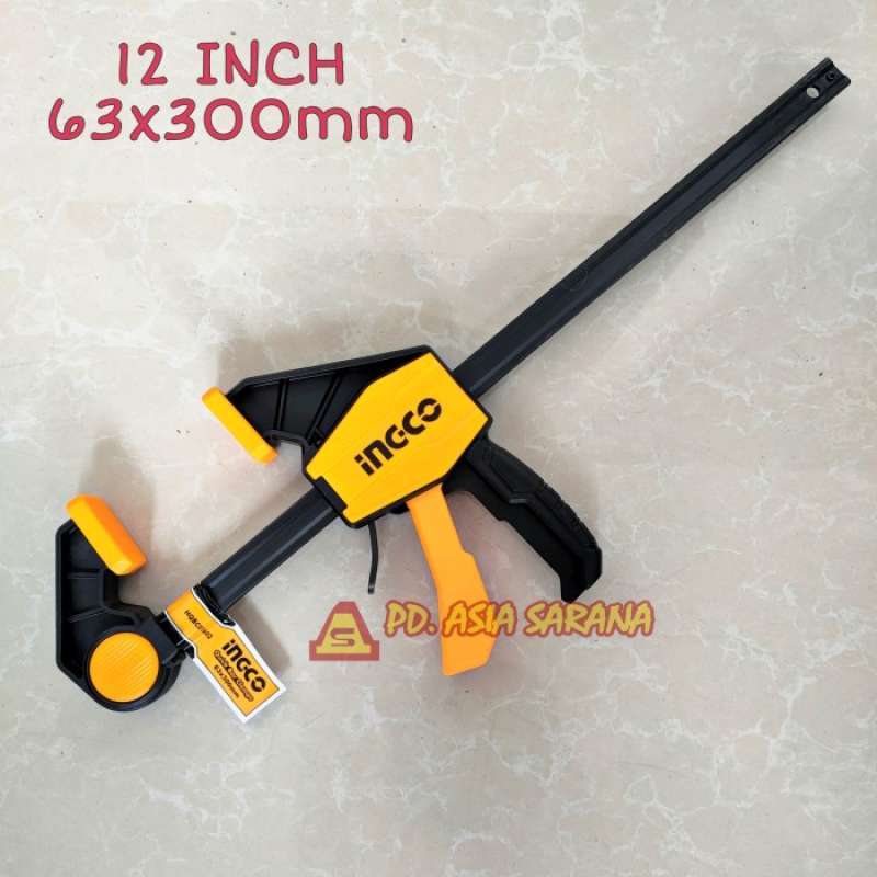 Promo [12 Inch] Klem F Bar Clamp Quick Release Ingco / Catok Kayu Kaca ...