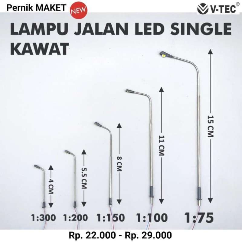 Jual Maket Lampu Jalan Led Singel Kawat 1:150(8cm) Di Seller Gading Murni Ayani - Ketintang ...