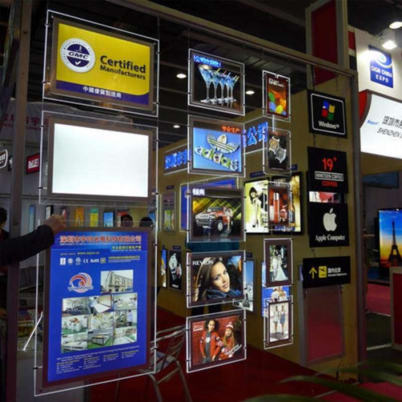 Jual Frame Akrilik Display A4 LED Light Bisa dipajang di dinding atau ...