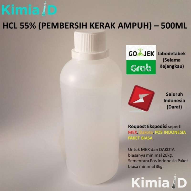 Jual HCL 55% - 500 ML Pembersih Kerak Semen Keramik Kotoran Lantai di Seller kimiaid - Kota ...