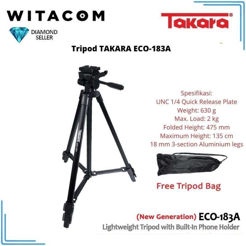 Jual WITACOM - Tripod TAKARA ECO-183A / TAKARA ECO 183A / ECO 183 A di Seller Witacom Official ...