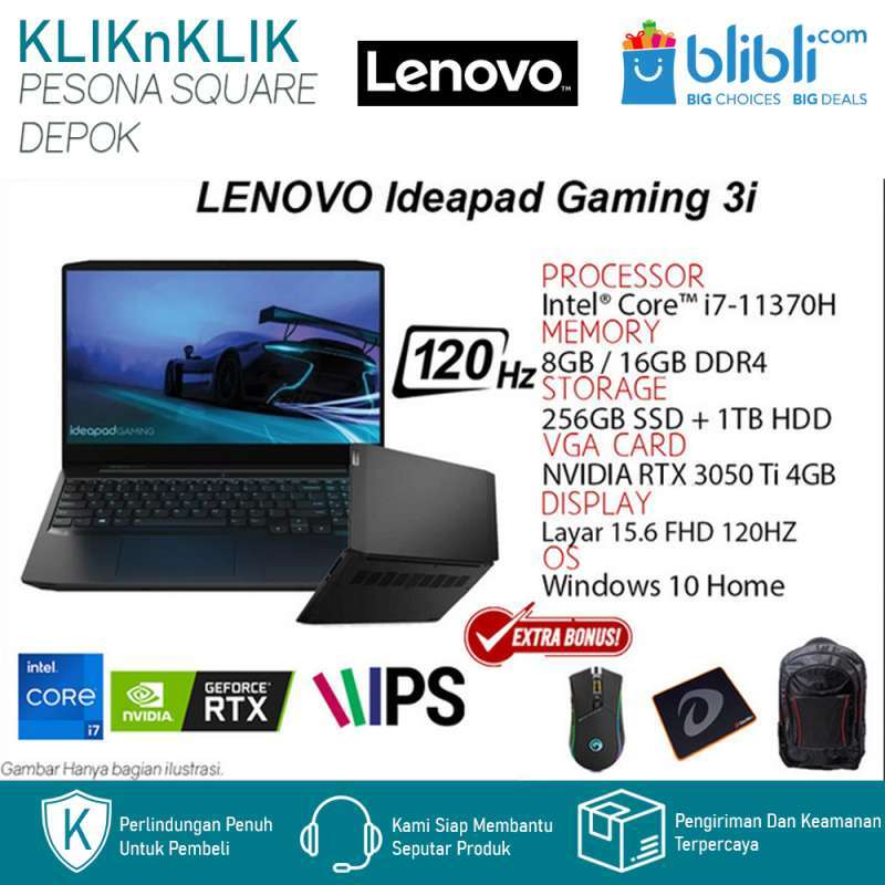 Jual Laptop Gaming Lenovo Ideapad Gaming I I H Gb Gb Rtx Ti Fhd Hz Win Di