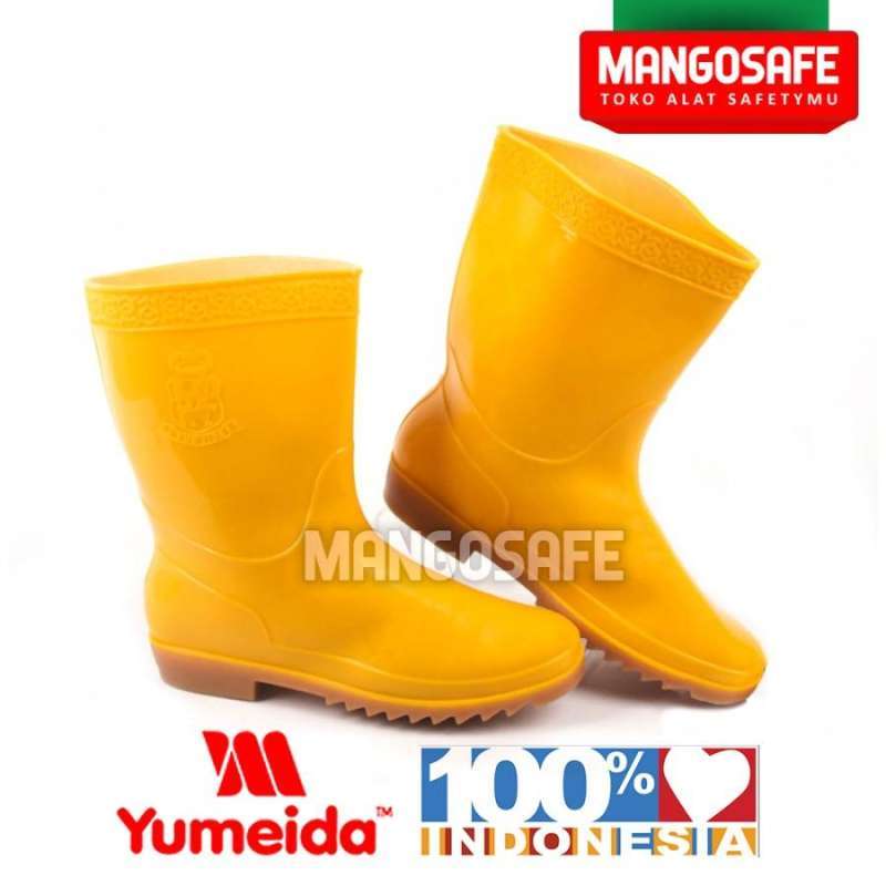 Jual Yumeida Rb1 Sepatu Boot Karet Pvc Kuning Pendek Tahan Air Rb 1 Rb ...