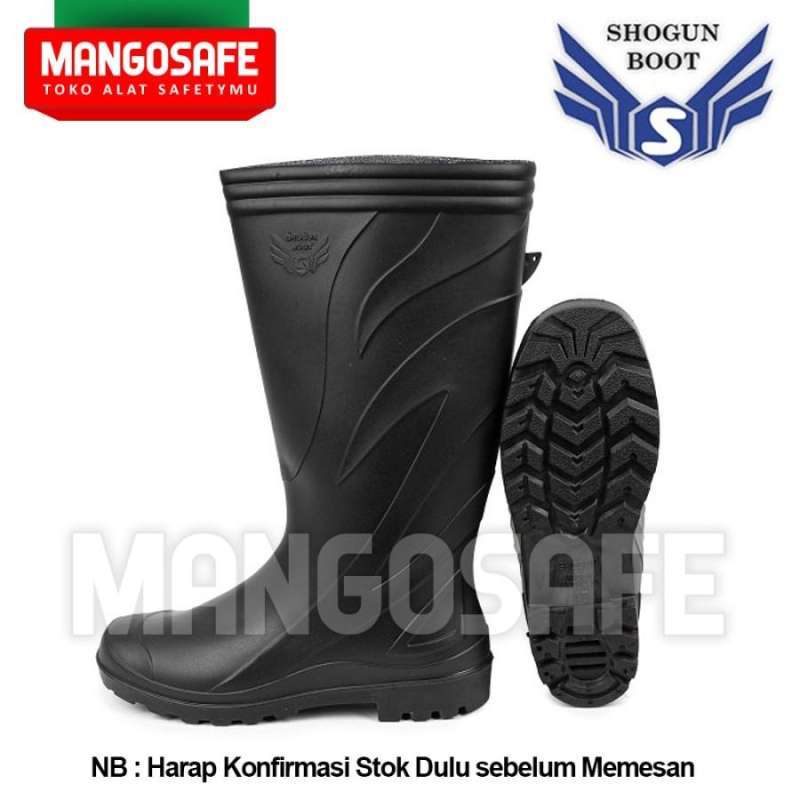 Jual Sepatu Boot Tinggi Shogun 818 Pvc Boots Karet Hitam Proyek Kebun ...