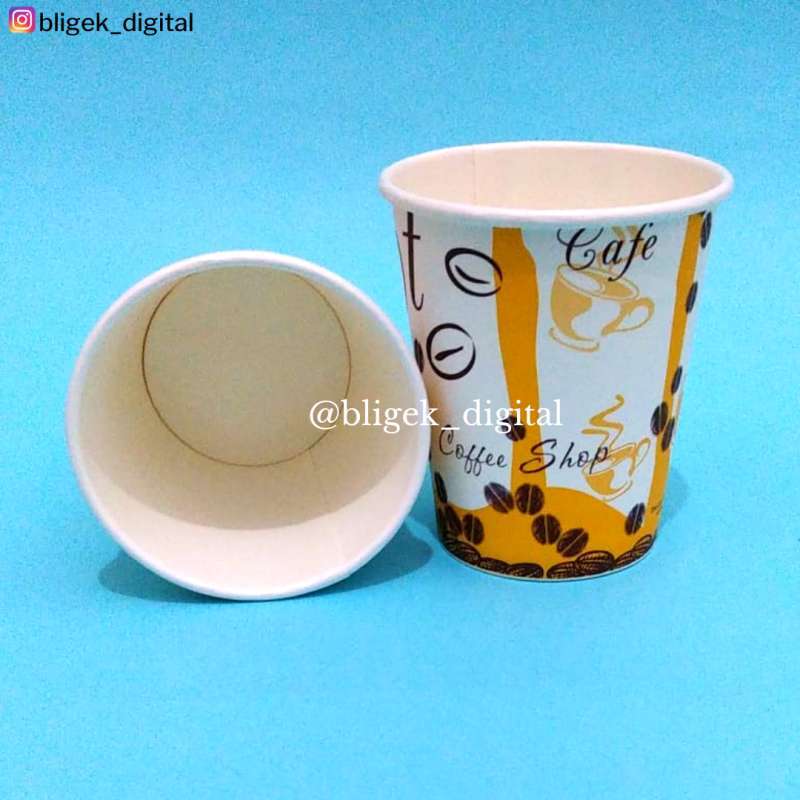 Jual Paper cup / Gelas kopi / Gelas kertas putih bermotif 8 Oz di Seller Bligek Digital - Jl ...