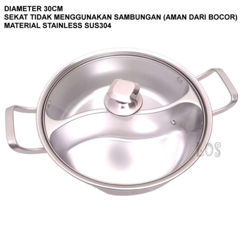 Jual Panci Shabu Stainless Sekat 30cm SUS304 GH (00142.01470) di Seller ...