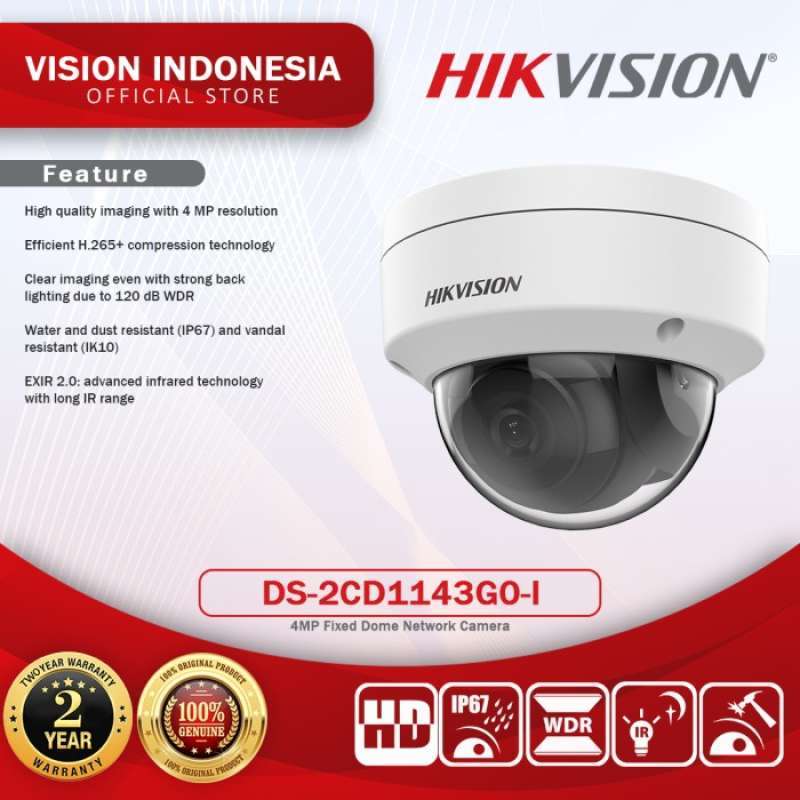 Jual Bulan ini aja kak! HIKVISION DS-2CD1143G0-I / IP Camera Hikvision 4MP Lens 2.8mm Wide Bulan ...