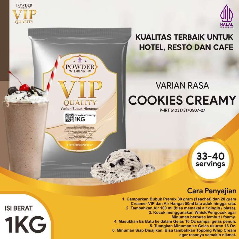 Jual Bubuk Minuman Kualitas Vip Rasa Cookies Creamy 1 Kg Cookies Cream ...