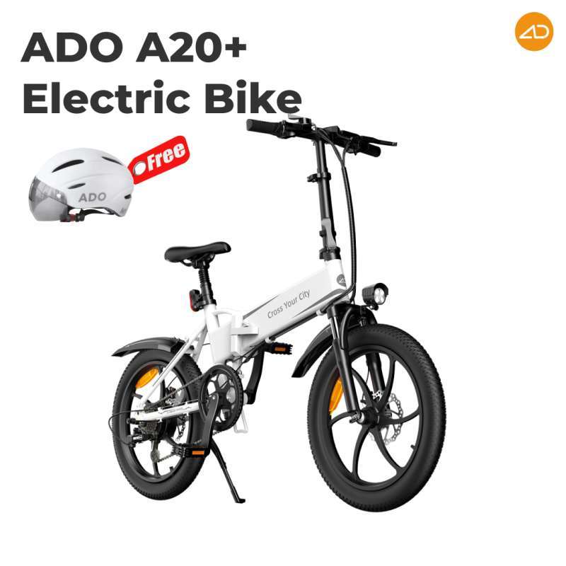 Jual ADO A20+ White Electric Bike-20 Inch Folding Ebike [Free Ongkir ...