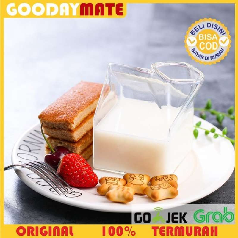 Jual Ss951-Japanese Style Glass Milk Cup Square Gelas Kaca Susu Design ...