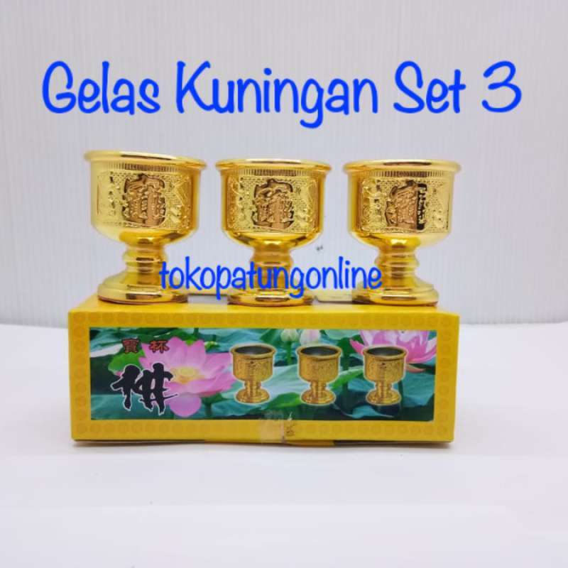 Jual Gelas Sembayang Kuningan Set 3 di Seller Honey Living - Kalibata ...