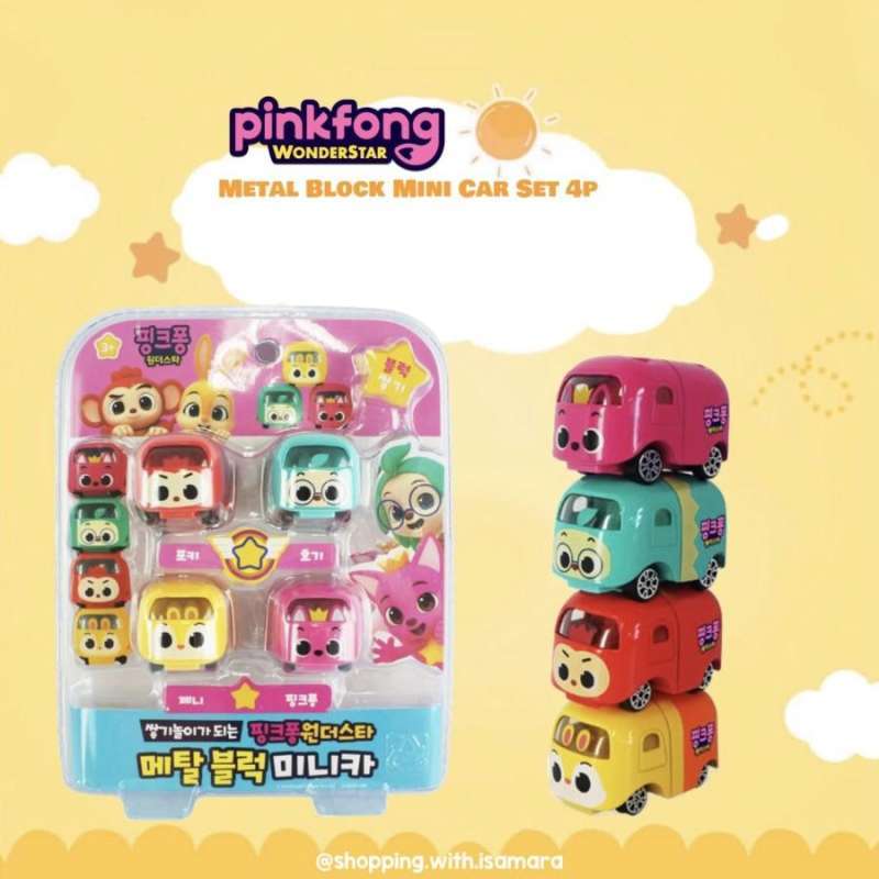 Jual Pinkfong Wonderstar Metal Block Mini Car Set 4p / Mainan Mobil di ...