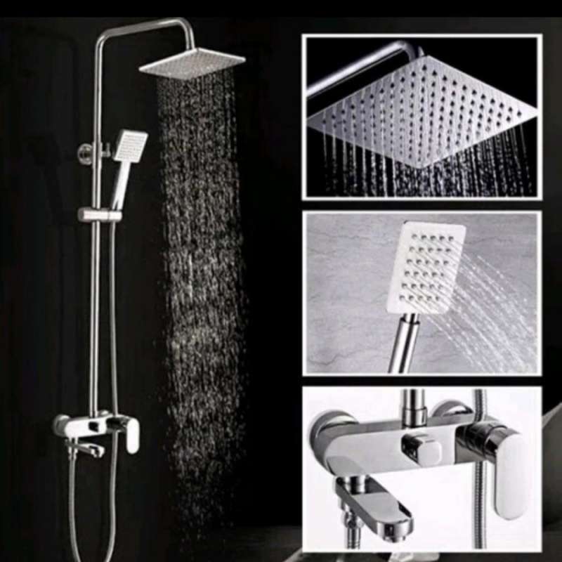 Jual kran tiang panas dingin muya / shower set panas dingin kotak di ...