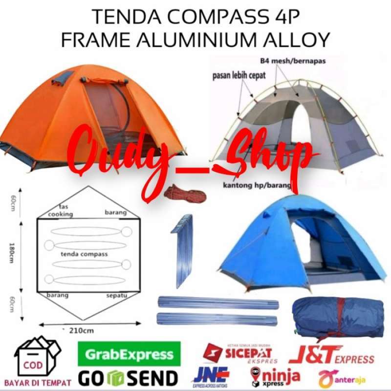 Jual Tenda Compass Camping 4P Ultralight Tent Frame Alloy - Multicolor ...