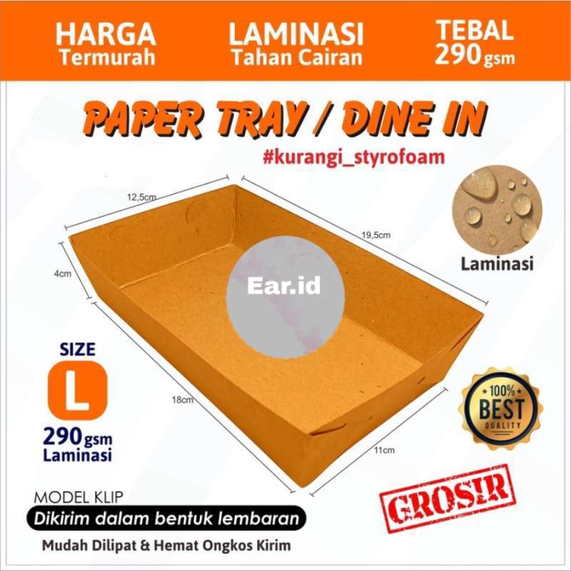 Jual Paper Tray Piring Kertas SIZE L 290gsm (isi 50pcs) Alas Tempat ...