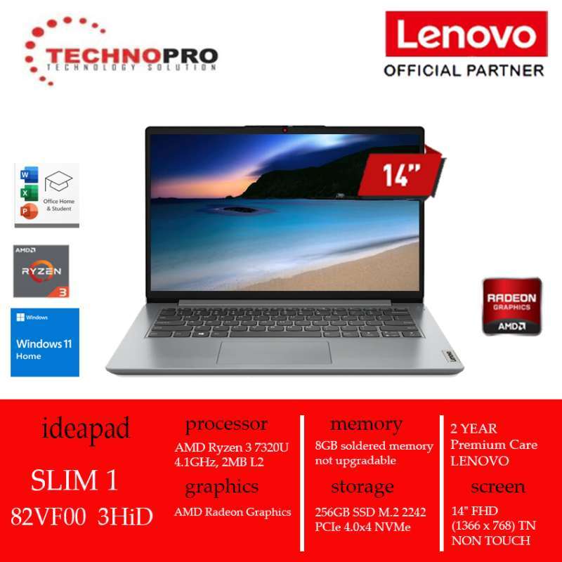 Jual Lenovo Ideapad Slim 1 14amn7 3hid 3jid || Amd Ryzen 3 7320u 8gb 256gb Ssd Amd Radeon 610m ...