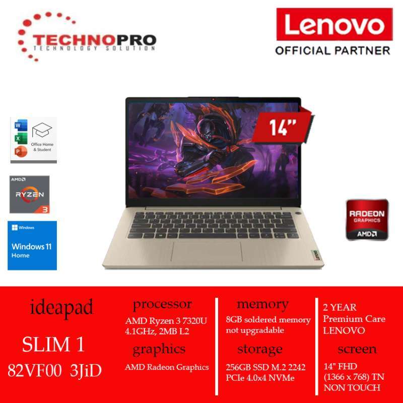 Jual Lenovo Ideapad Slim 1 14amn7 3hid 3jid || Amd Ryzen 3 7320u 8gb 256gb Ssd Amd Radeon 610m ...