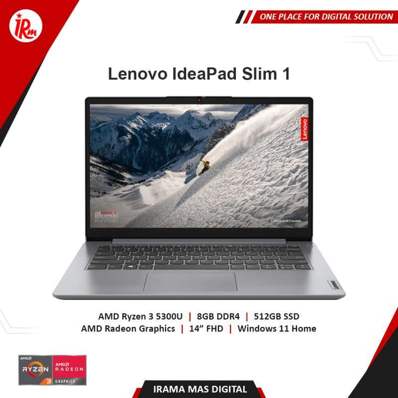 Jual Levovo IdeaPad Slim 1 - AMD Ryzen 3 5300U 8GB 512GB SSD FHD W11 di ...