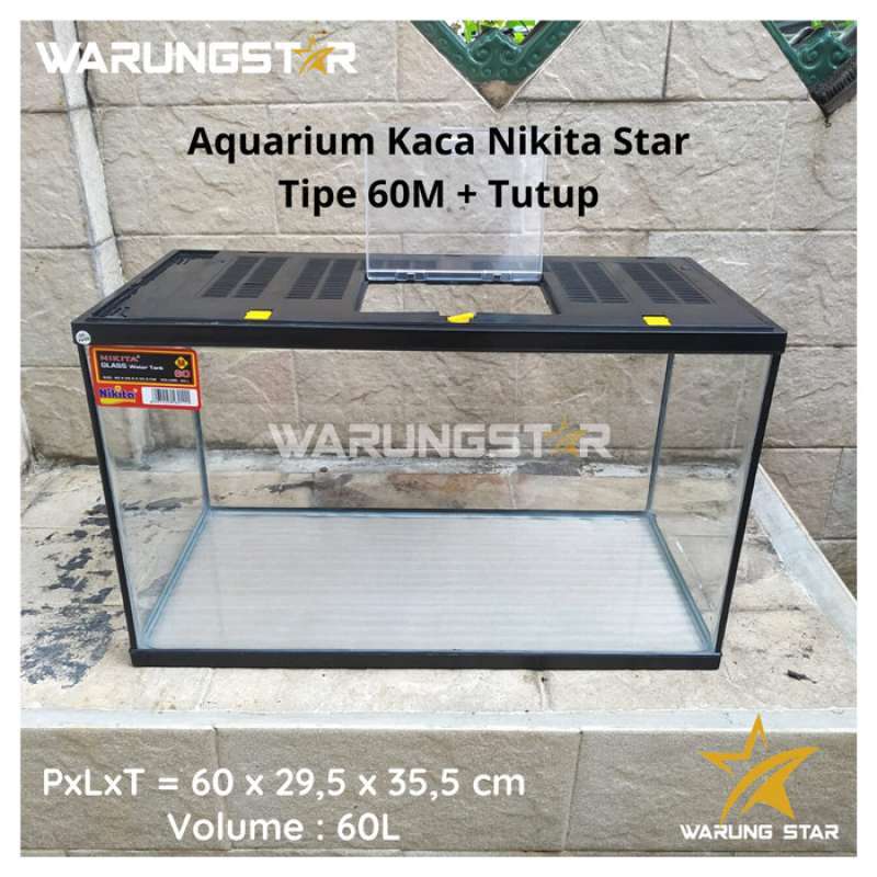 Jual AQUARIUM KACA NIKITA M60 LITER+TUTUP / KANDANG REPTIL / HAMSTER / KURA di Seller Enigma ...