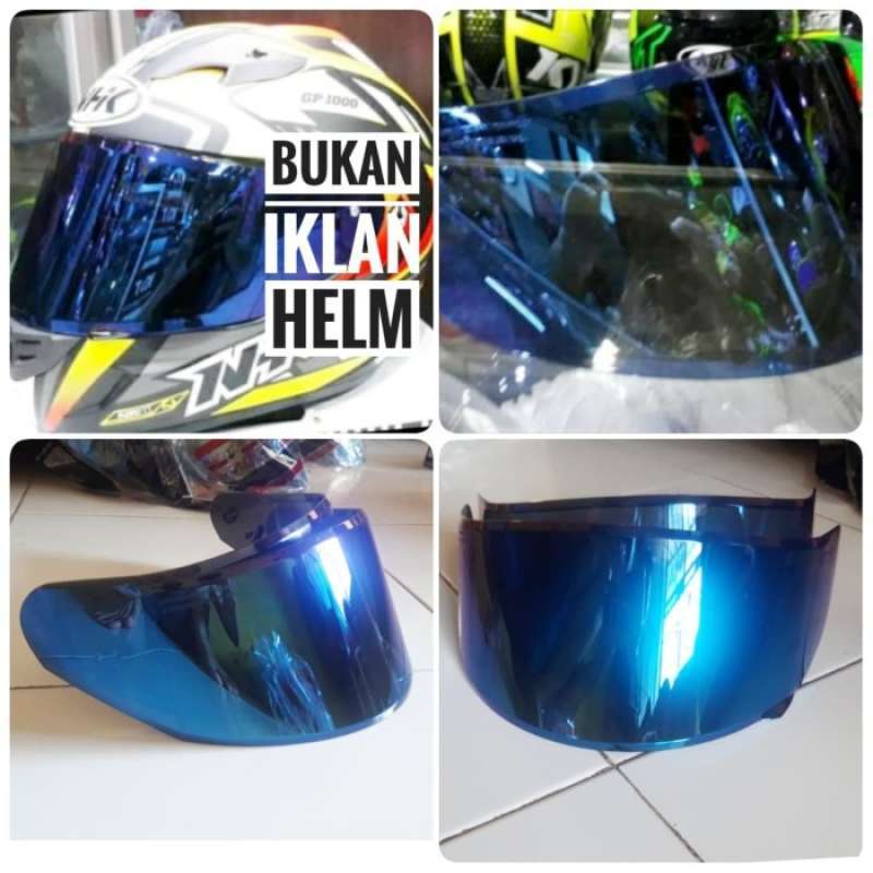 Promo Bulan ini aja kak! KACA HELM NHK GP1000 GP TECH BLUE IRIDIUM BIRU ...