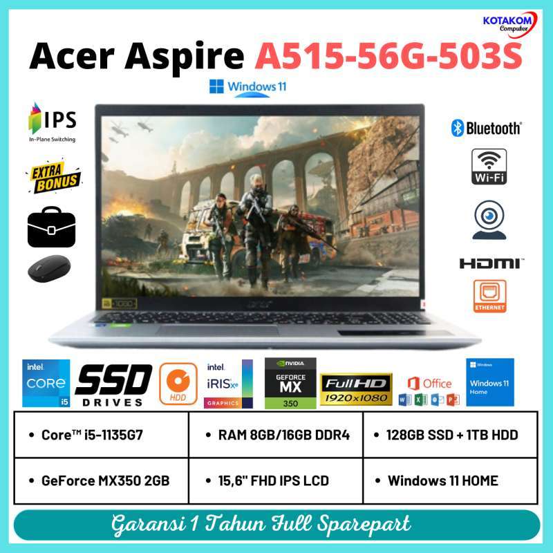Jual Acer Aspire A515-56g-503s | I5-1135g7 | 128gb Ssd+1tb Hdd | Windows 11 |15,6 Fhd Di Seller ...