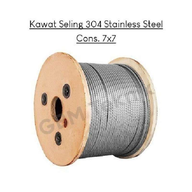 Jual Kawat Seling Stainless 304 3MM/ Wire Rope Stainless 304 3MM di Seller GBM Teknik - Bubutan ...