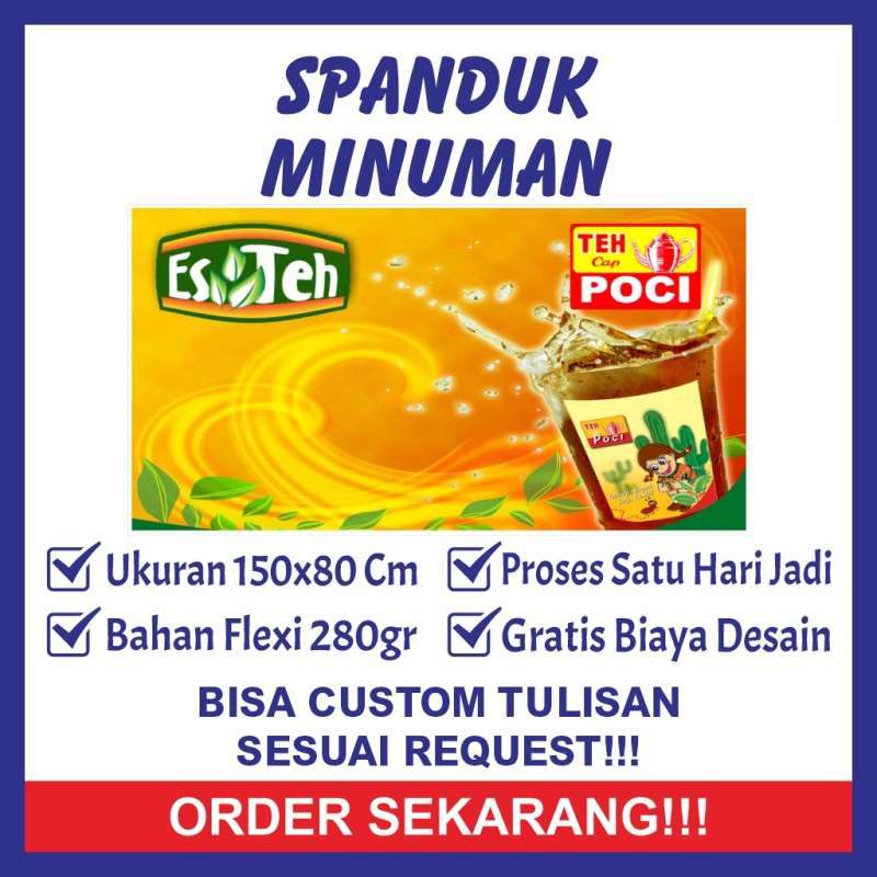 Promo Spanduk Sepanduk Banner Backdrop Plang Usaha Minum Minuman Es Teh ...