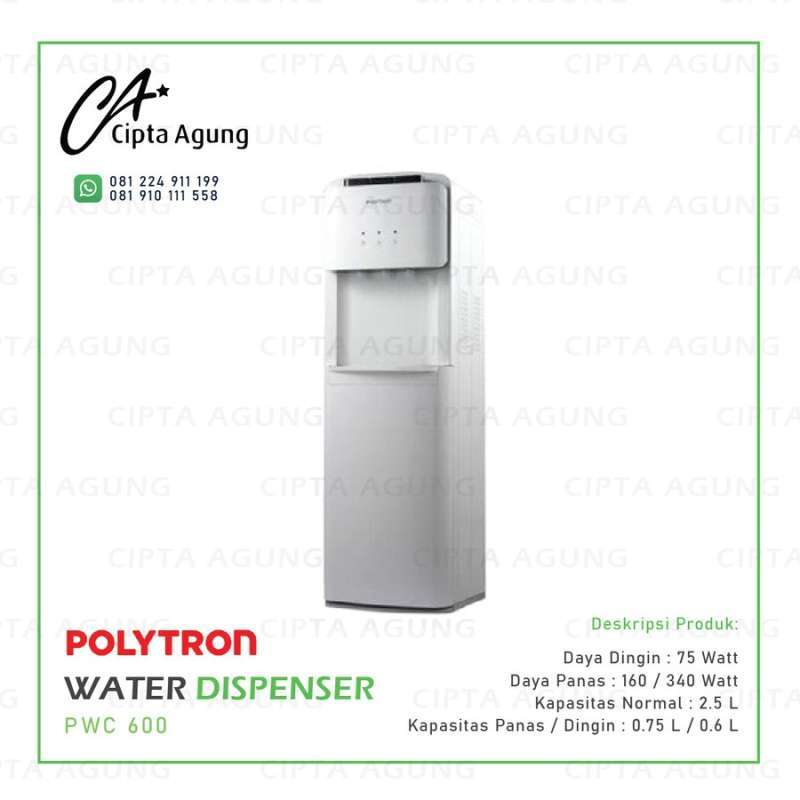 Jual DISPENSER GALON BAWAH POLYTRON PWC-600 PWC 600 PWC600 LOW WATT di ...