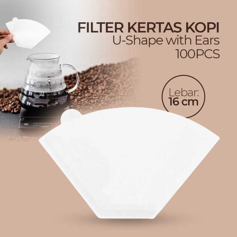 Promo GLO - Miss Rose Filter Saringan Kertas Kopi U-Shape with Ears 100 PCS - U102 Warna Putih ...