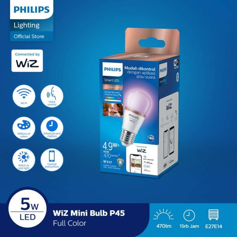 Promo Philips Smart WiFi Minibulb 5W P45 Tunable Color Diskon 10% di ...