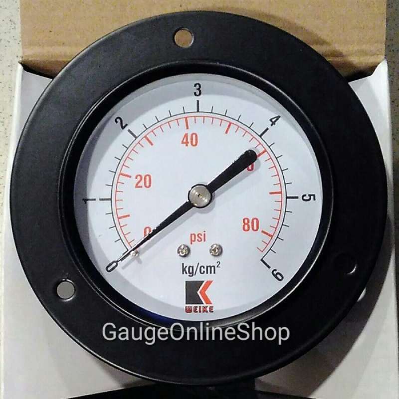 Jual Pressure Gauge Payung Black Steel Flange 3 x 6 kg/cm2 Weike di Seller Odettee Shop - Kab ...