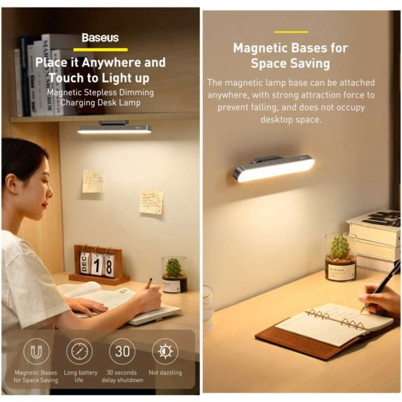 Promo Baseus Lampu Led Meja Baca Dimming Magnetic Base Charging Desk ...