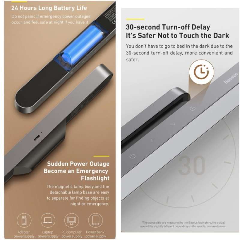 Promo Baseus Lampu Led Meja Baca Dimming Magnetic Base Charging Desk ...