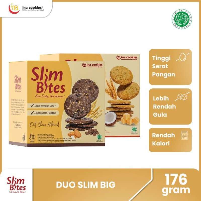 Jual Slim Bites Mix Varian Oat Choco Almond + Coconut Cheese (176gr X 2 ...