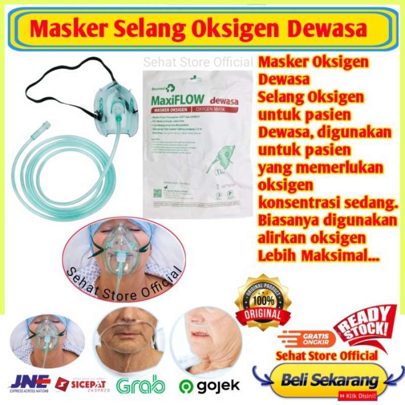 Promo MASKER Oksigen Untuk Selang Oxygen Regulator Tabung Bantu ...