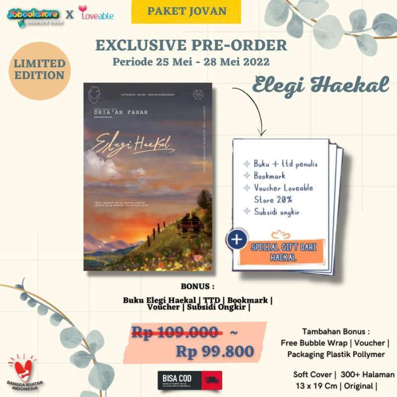 Jual Novel Elegi Haekal + Ttd - Dhiaâ an Farah - Paket Jovan Di Seller Jbbookstore - Kebagusan ...