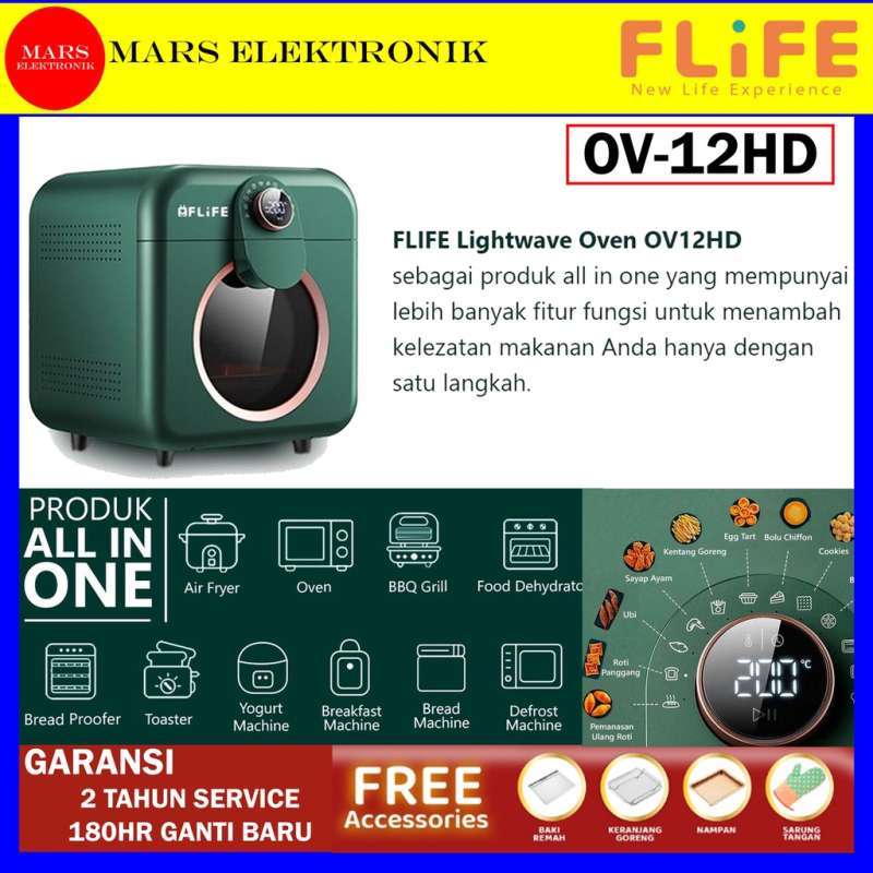 Jual FLIFE LIGHTWAVE AIR FRYER OVEN OV-12HD - 12 LITER - TEKNOLOGI ...
