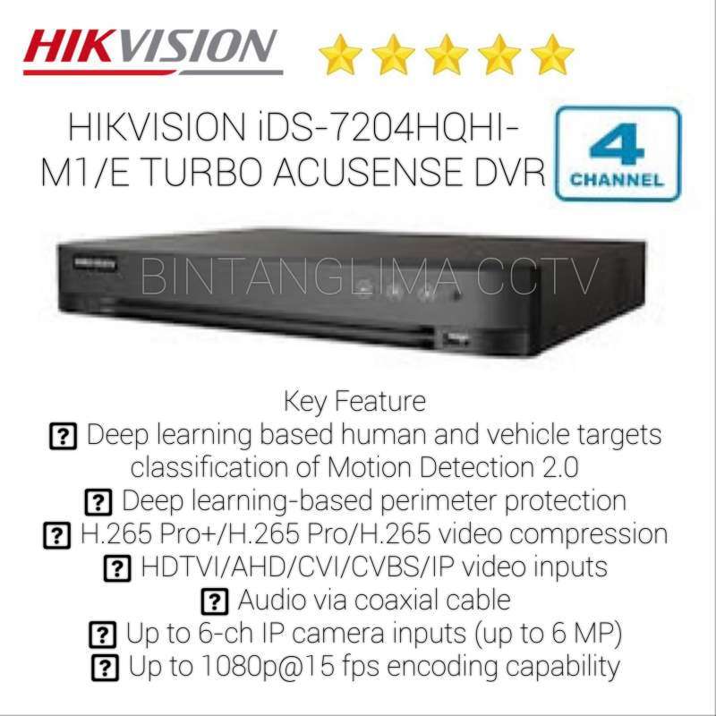 Jual DVR HIKVISION 4CH iDS-7204HQHI-M1/E TURBO ACUSENSE DVR SUPPORT 5MP ...