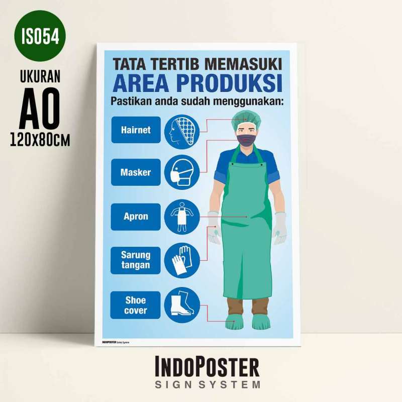 Jual Poster K3 Safety Tata Tertib Di Ruang Produksi A0 120x80cm Di ...