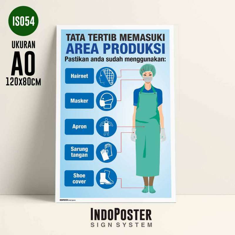 Jual Poster K3 Safety Tata Tertib Di Ruang Produksi A0 120x80cm Di ...