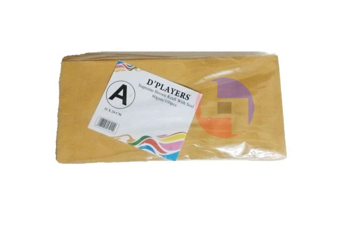 Jual Amplop Coklat D'players+lem A (11x24cm) Di Seller Toko Buku Lancar ...