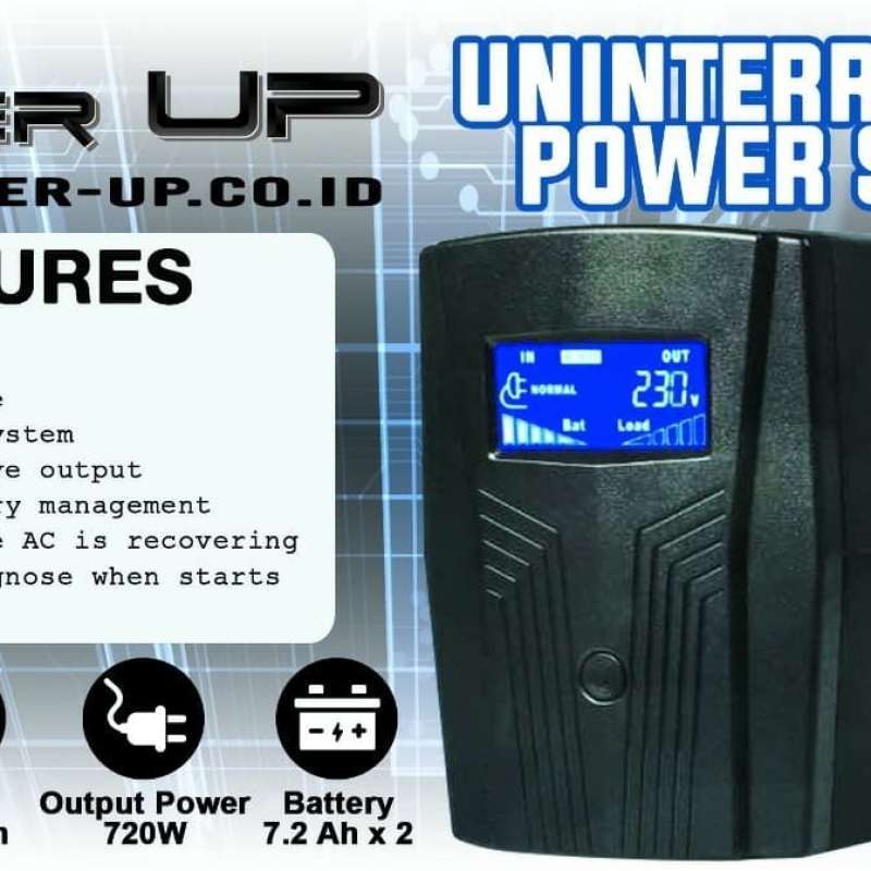 Promo Tanpa Merk ups power up 1200va + stabilizer P Diskon 50% di ...