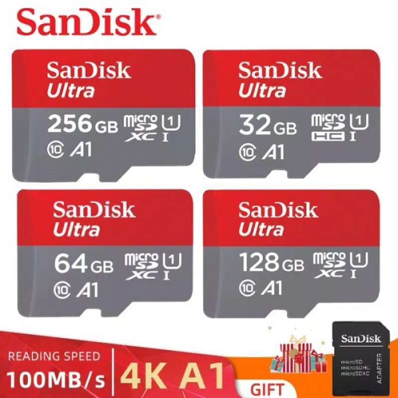 Promo Tanpa Merk Micro Sd 64gb/128gb/256gb Kartu Memori 100mb/s Ultra ...