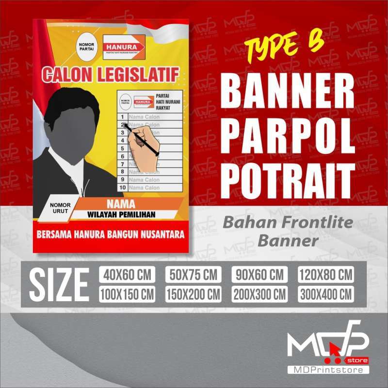 Jual BALIHO 1.5X2 BANNER SPANDUK PARPOL PARTAI POLITIK KAMPANYE PEMILU ...