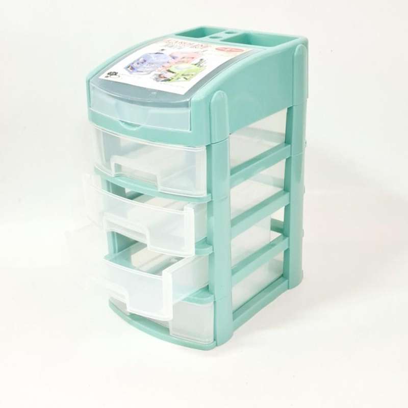 Jual Owl Rak Laci Mini Container Caroline Susun 4 + Tutup Di Seller ...