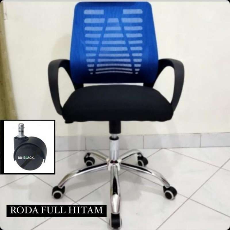 Jual 10 Unit Kursi Kantor Warna Biru (Roda Full Hitam) di Seller ...