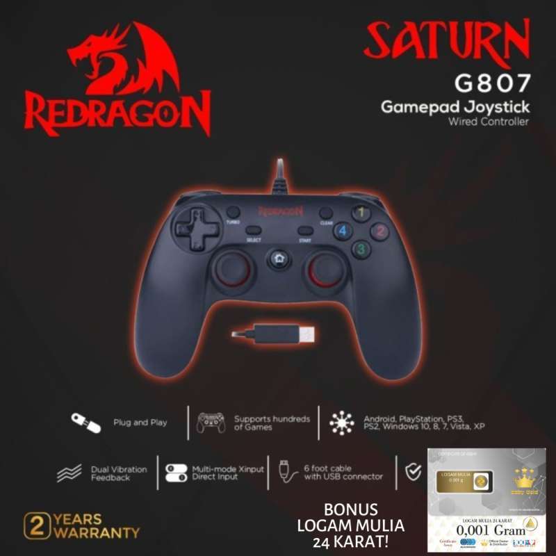 Jual Redragon Gamepad Joystick SATURN - G807 di Seller Multi Komputer ...