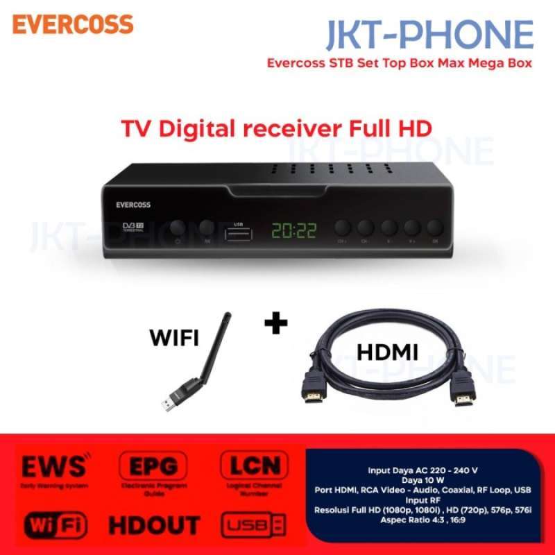Jual EVERCOSS SET TOP BOX STB MEGA BOX - Stb Max - Stb Max Komplit di ...