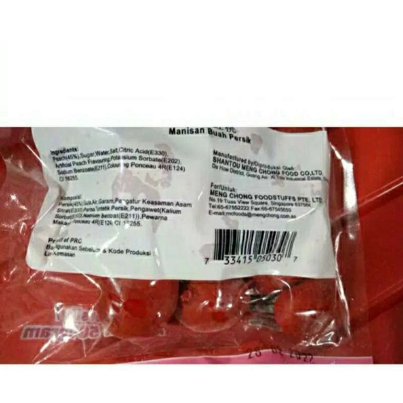 Promo Manisan Buah Persik Manisan Buah Merah Crunch Peach Isi 500gr ...