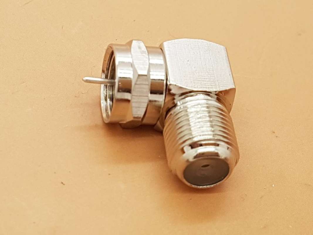 Promo F Type Right Angle 90 Degree M/F Coax Cable TV Adapter Connector ...